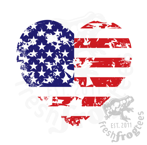 American flag svg, Grunge American Flag svg heart – Fresh Frog Tees